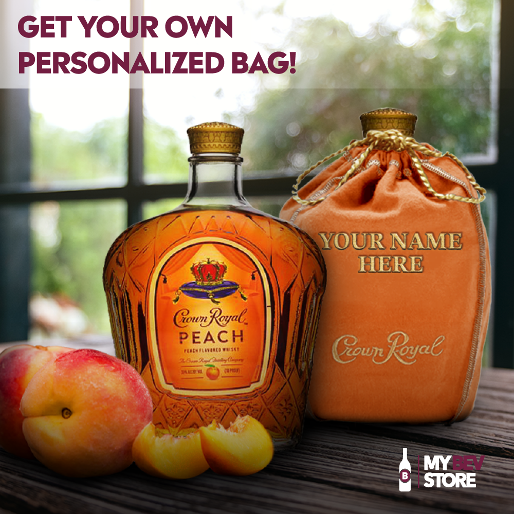Crown Royal Peach with Custom Bag - My Bev Store